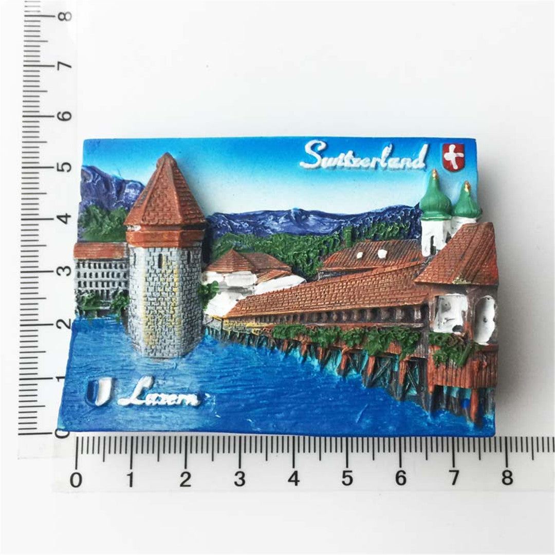 Lucerne Switzerland Fridge Magnet 3D Resin – weekino